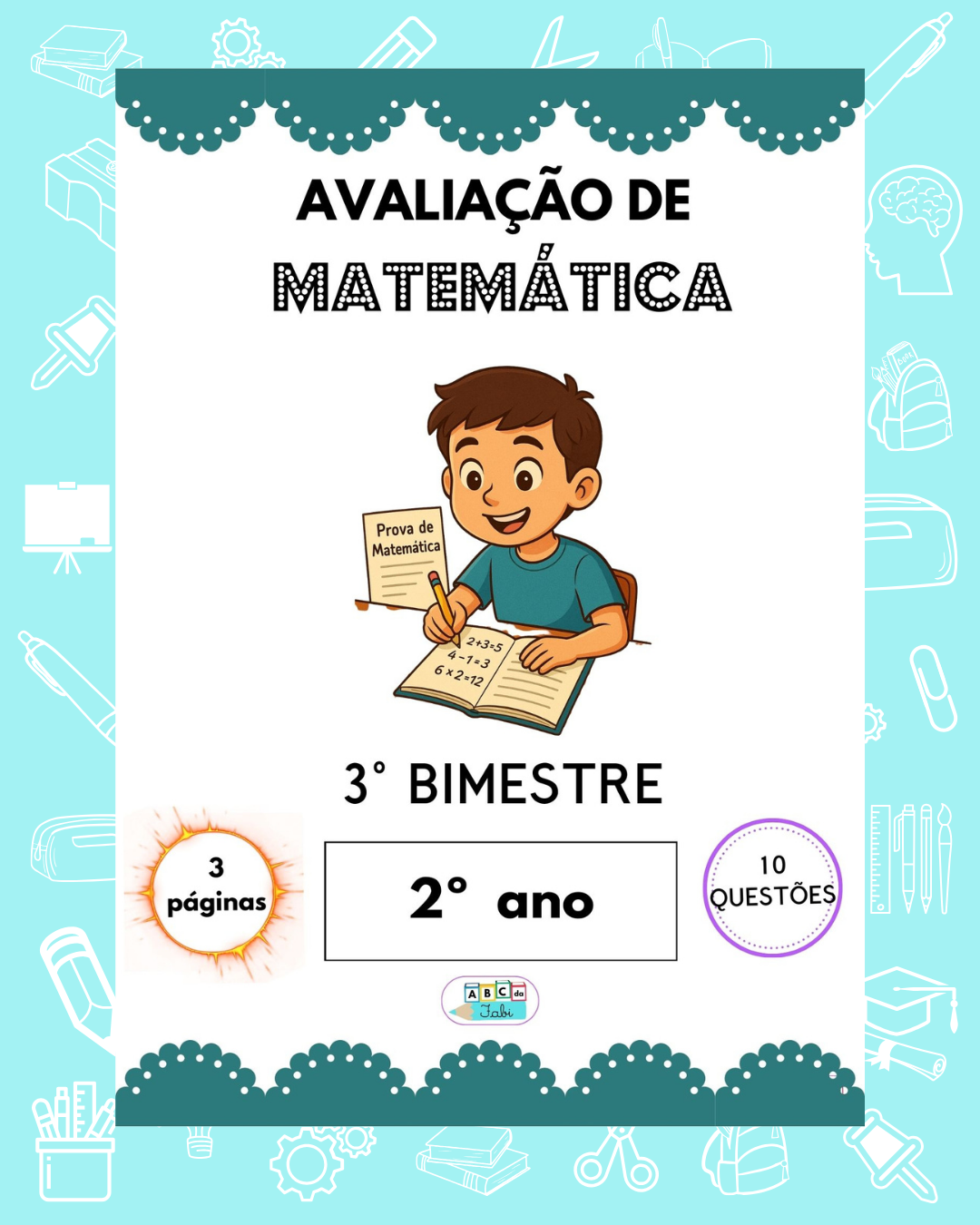 Avaliação Matemática 2º Ano 3º Bimestre Abc Da Fabi Recursos